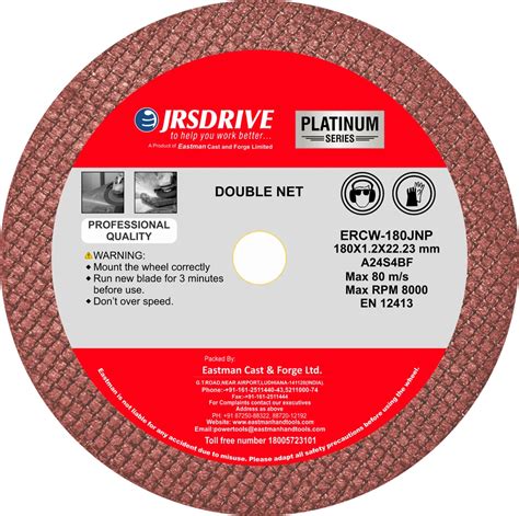 Eastman Double Net Cutting Wheel Ercw180jnp Platinum Series At Rs 3795