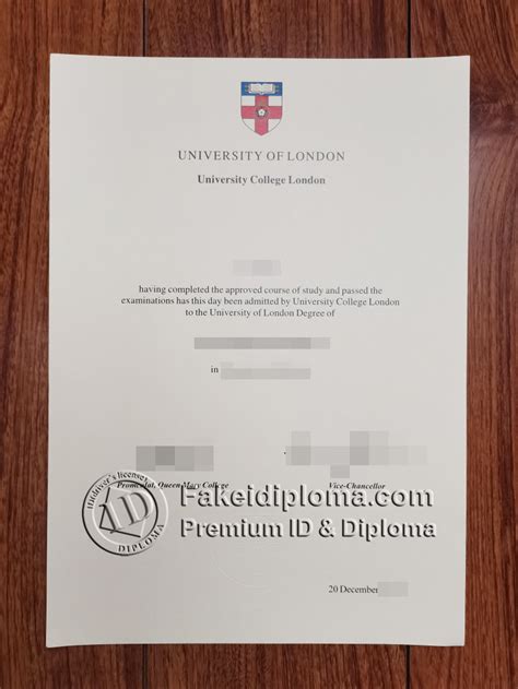 University Of London Ucl Degree Sample In The United Kingdom