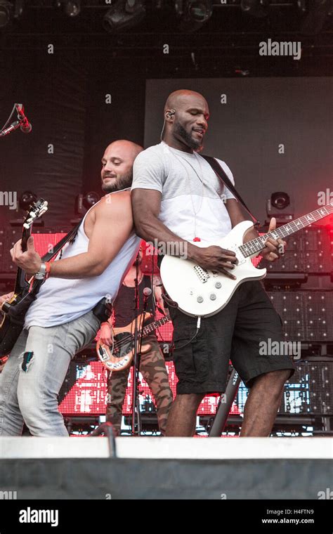 Joshua Burkett And Tyrone Carreker Of The Sam Hunt Band Performs At The