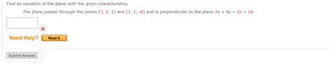 Solved Find An Equation Of The Plane With The Given Chegg