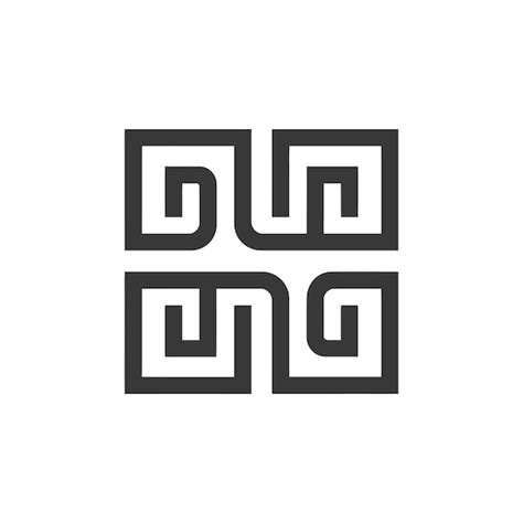 Abstract Geometric Pattern With Interlocking Squares And Lines Premium Ai Generated Vector