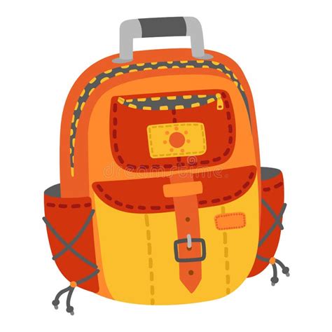 Cartoon Red Backpack Vector Illustration Stock Vector Illustration