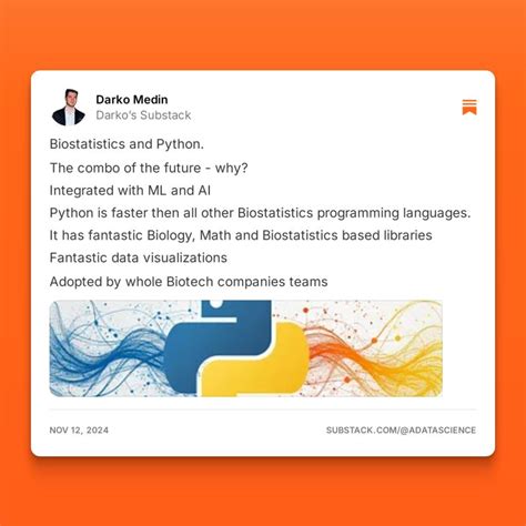Darko Medin On Linkedin The Python And Biostatistics Combo A Very