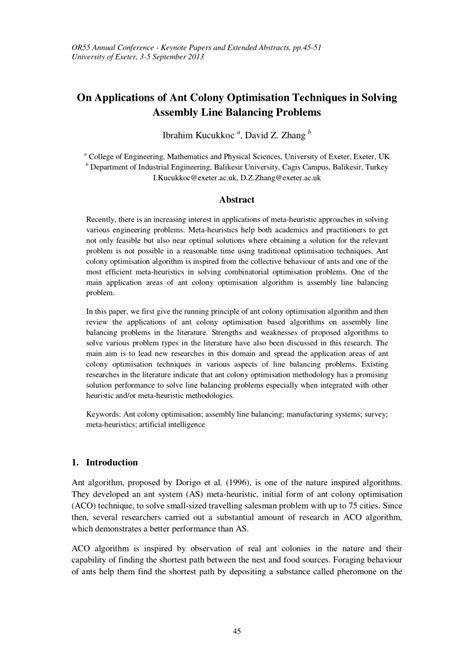 Pdf On Applications Of Ant Colony Optimisation Techniques In Solving