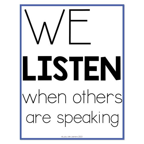 Back To School Bonus Pack Classroom Rules Posters We Listen When Others Are Speaking Lucky