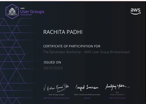 Rachita Padhi On Linkedin Aws Serverless Cloudcomputing Certificationachieved
