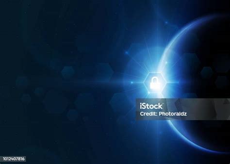 일출과 기술 네트워크 배경으로 보안 글로벌 네트워크 벡터 일러스트 레이 션 식 우주에 대한 스톡 벡터 아트 및 기타 이미지 식 우주 테크놀로지 행성 Istock