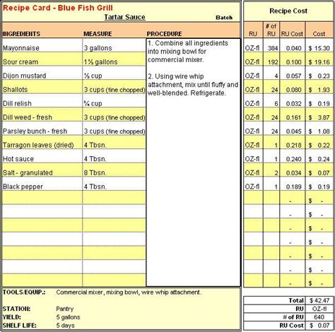 Bakery Recipe Costing Template Bryont Blog