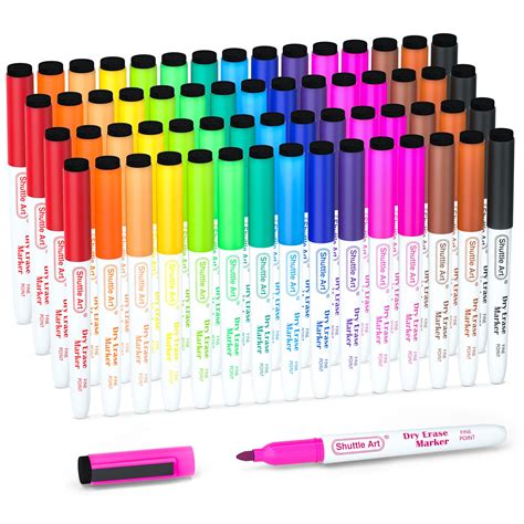 Shuttle Art Whiteboard Markers 60 Colours Magnetic Whiteboard Pens