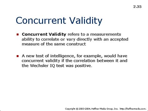 35 Concurrent Validity Correlate Or Vary Allpsych
