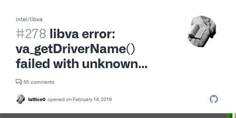 Libva Error Va GetDriverName Failed With Unknown Libva Error Driver