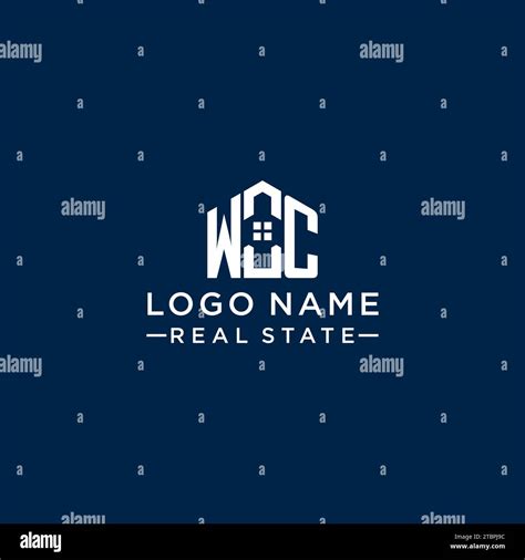 Initial Letter WC Monogram Logo With Abstract House Shape Simple And