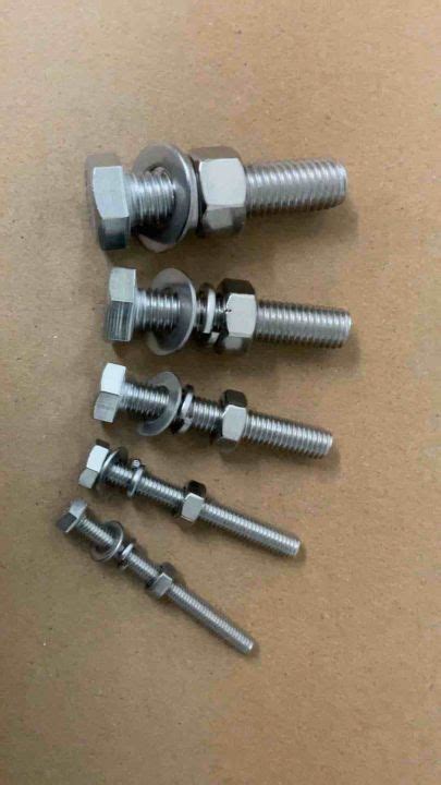 น็อตแสตนเลสเกรด304 หกเหลี่ยม พร้อม แหวน สปริง ตัวเมีย สเตนเลส 304 เกลียวมิล Hexagon Bolt Sus304