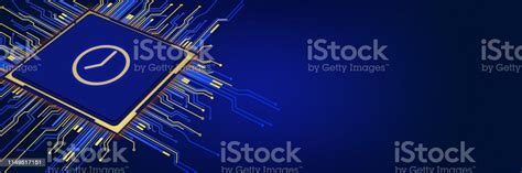 파란색 배경에 시계 모양으로 3d 컴퓨터 칩 디지털 시계에 대한 스톡 사진 및 기타 이미지 디지털 시계 추상적인 0명 Istock