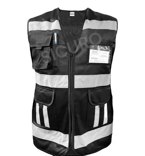 Polyethylene Black Road Safety Jackets Safety Life Jacket For