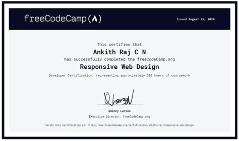 Ankith R On Linkedin Accomplished Certification From Freecodecamp
