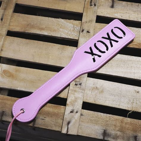 Bright Pink Vegan Leather Ddlg Spanking Paddle Sex Accessory Engraving
