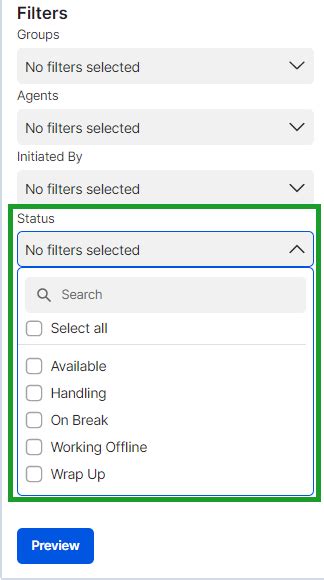 8x8 Analytics For Contact Center—report For Agent Status By Status Code