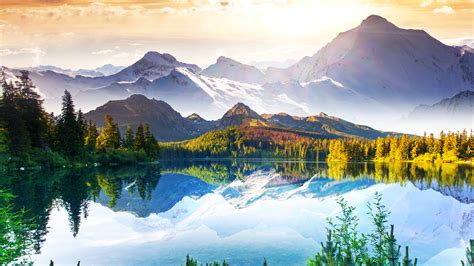 湖泊高山自然风景壁纸高清风景壁纸彼岸桌面