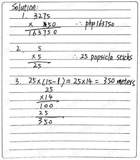 Solved Learning Task 2 Apply The Steps In Solving Word Problems Write Your Answer In Your
