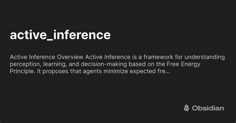 Active Inference Obsidian Publish