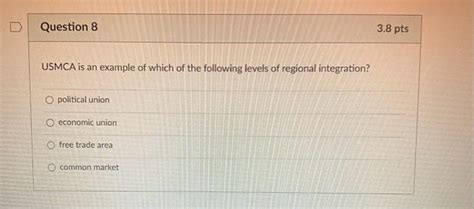 Usmca Is An Example Of Which Of The Following Levels