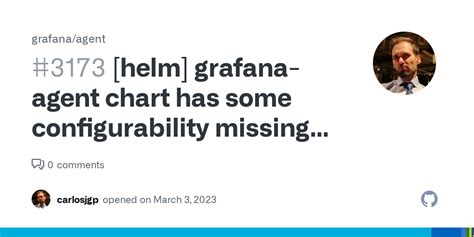Helm Grafana Agent Chart Has Some Configurability Missing For My Use Case · Issue 3173