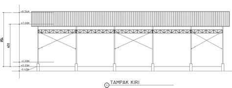 Left Side View Of The Structure In Detail Autocad 2d Drawing Cad File Dwg File Cadbull