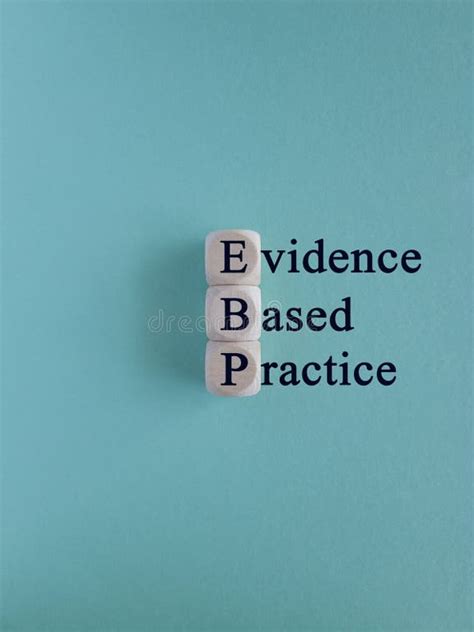 Text Ebp Evidence Based Practice Concept On Wooden Cubes Beautiful Blue Background Stock Image