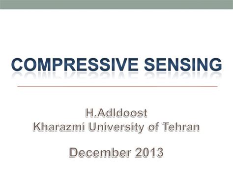 Pdf Introduction To Compressive Sensing Compressed Sensing