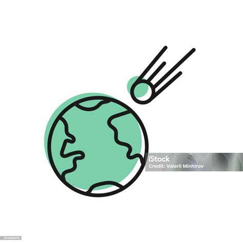 흰색 배경에 고립 된 빠른 아이콘 아래로 떨어지는 검은 선 혜성 벡터 일러스트레이션 검은색에 대한 스톡 벡터 아트 및 기타 이미지 검은색 계시록 과학 Istock