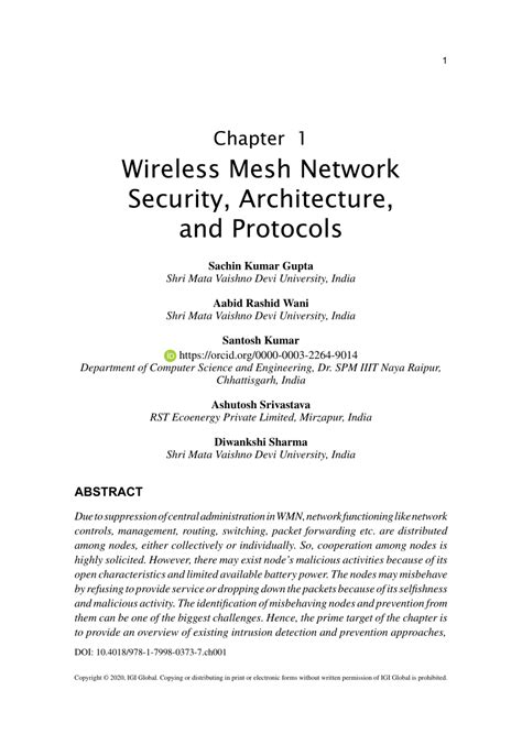 PDF Wireless Mesh Network Security Architecture And Protocols