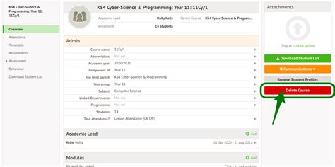 Deleting A Course Or Class Arbor Help Centre