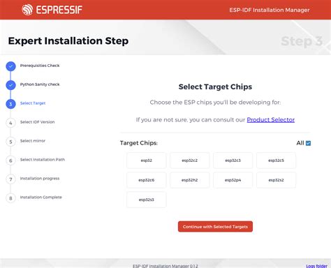 Gui Configuration Esp Idf Installation Manager