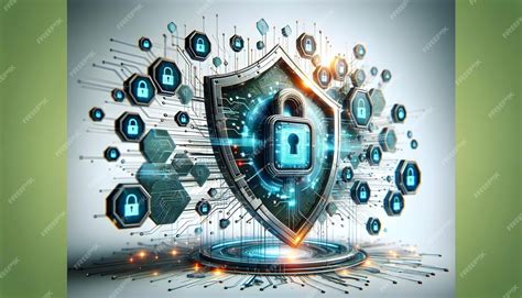 Abstract Cybersecurity Shield With Digital Locks On An Isolated White Background Concept As A