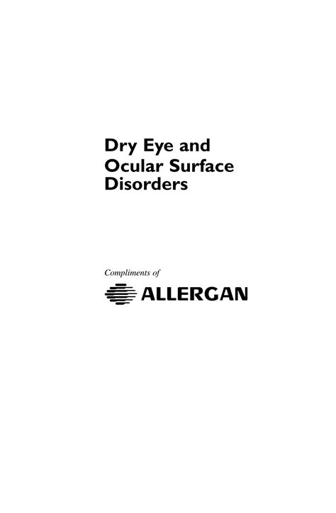 Solution Dry Eye And Ocular Surface Disorders S Pflugfelder Et Al