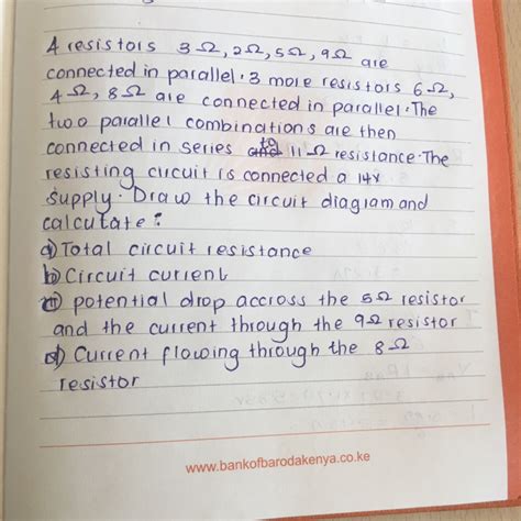 Solved 4 Resistors 3 Ω 2 Ω 5 Ω 9 Ω Are Connected In Parallel 3 More Resistors 6 Ω 4 Ω 8 Ω