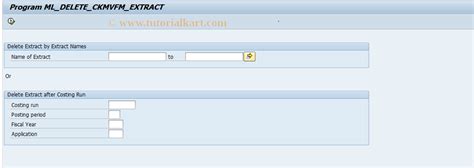 CKMVFM DEL SAP Tcode Delete Extract