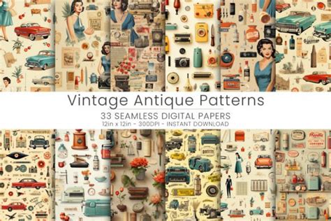 Vintage Antique Patterns Graphic By Mettodigitalpaperart · Creative Fabrica