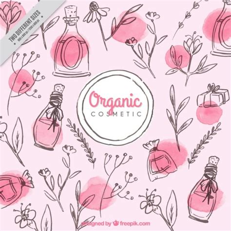 자연의 아름다움 요소 배경 스케치 프리미엄 벡터