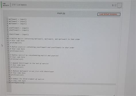Solved 29 Lab List Basics Given The User Inputs Complete