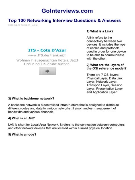 Top 100 Networking Interview Questions And Answers Pdf Pdf Virtual