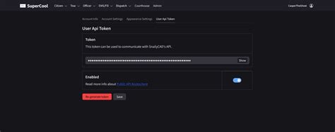 User Api Tokens Snailycad Documentation