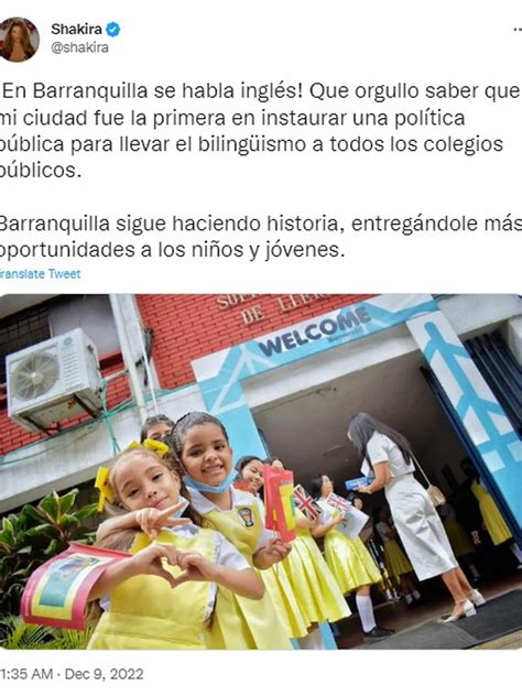 Shakira Celebró Que “¡en Barranquilla Se Habla Inglés ” Infobae