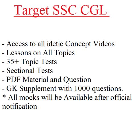SSC CGL Online Tests Mock Tests Preparation IdeticEdu