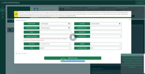 how to monitor the status of large api queries with the accounting bi real time api log