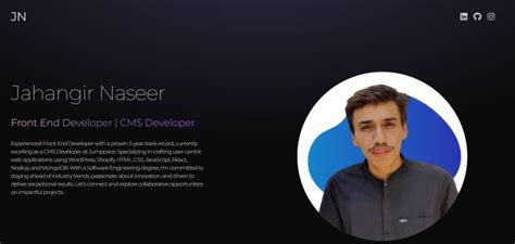 jahangir naseer on linkedin portfolio reactjs tailwindcss framermotion webdevelopment uiux…
