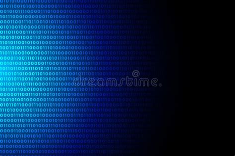 Blue Digital Binary Code Data Numbers Background Design Stock Vector Illustration Of Code
