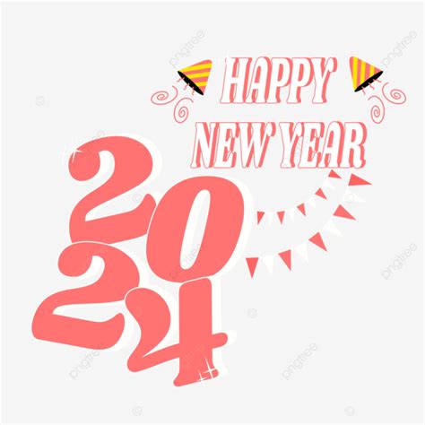 Bonne Année 2024 Avec Texte De Couleur Rose Png 2024 2024 Nouvel An Couleur Rose Fichier Png