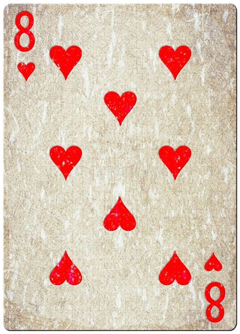 Ocho De Corazones Carta De Juego Stock De Ilustración Ilustración De